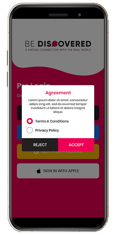 Be Discovered – App Landing Page
